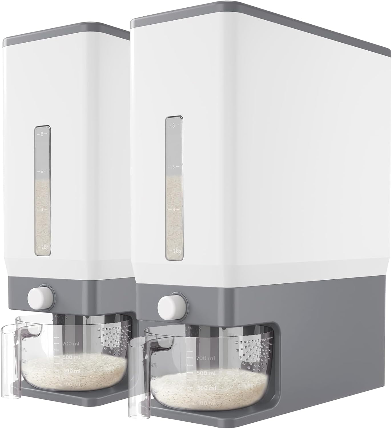 Rice Dispenser 25 Lbs(11.3kg), Rice Storage Container Sealed Moisture ...