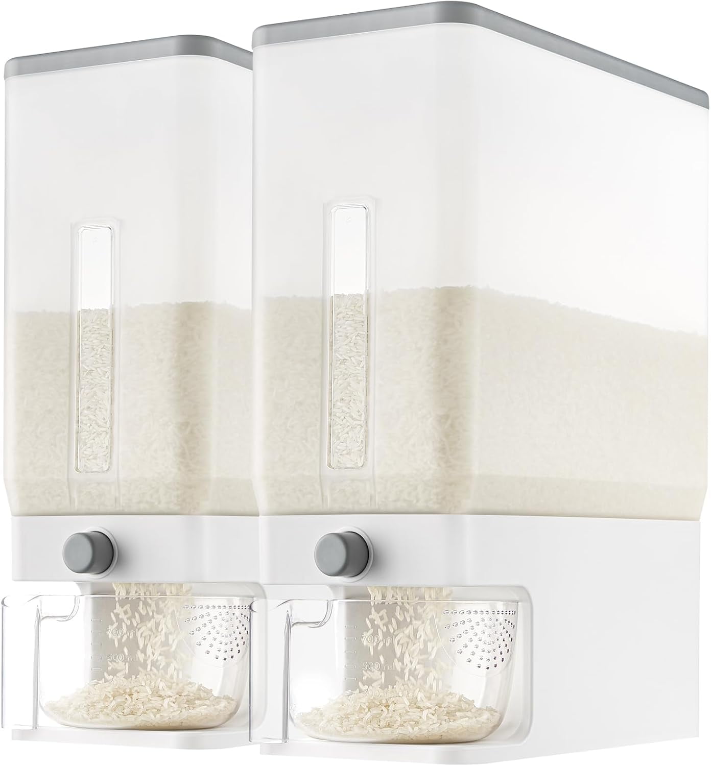 Rice Dispenser 25 Lbs(11.3kg), Rice Storage Container Sealed Moisture ...