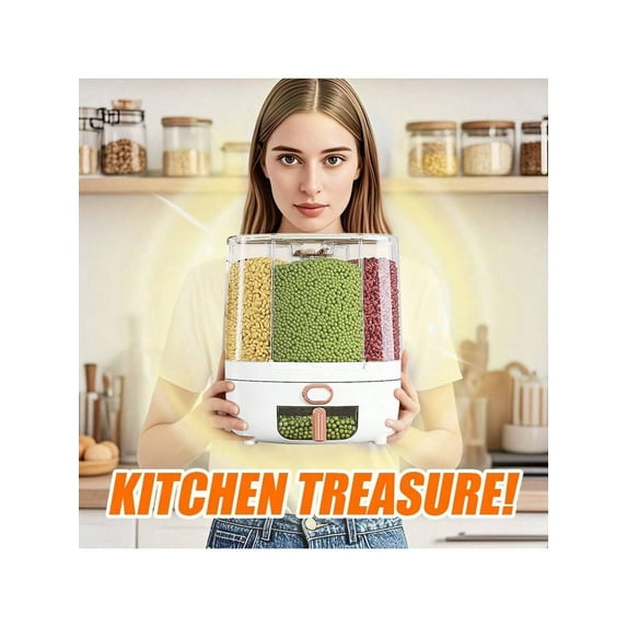 Rice Dispenser 360 Degree Rotatable Grain Storage Container 6 ...