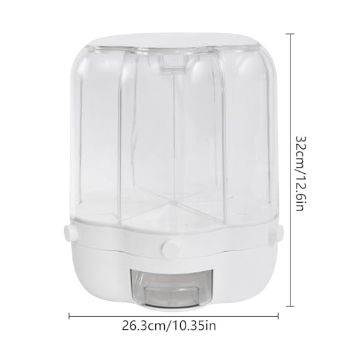 Rice Dispenser, 6 Grid 360° Rotating Rice Container Cereal Dispenser ...