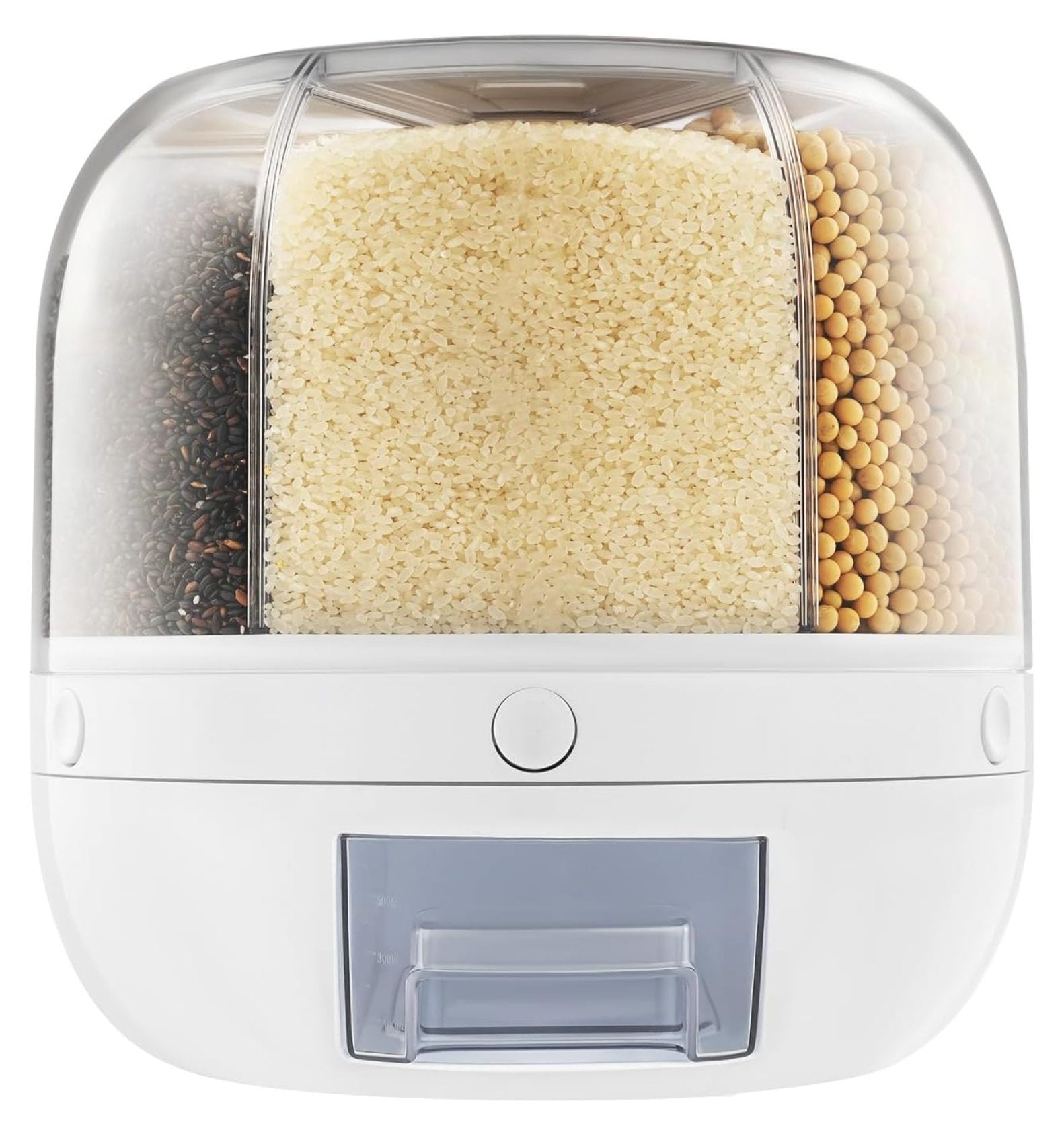 Rice Dispenser, 6 Grid 360° Rotating Rice Container Cereal Dispenser ...