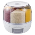 Rice Dispenser 6 Grid, Rotating Cereal Container - 10KG Dry Food ...