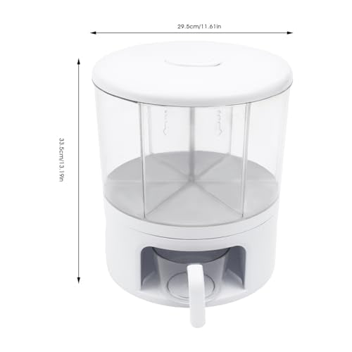 Rice Dispenser 6 Grids Dry Food Storage Containers 360° Rotating Cereal ...