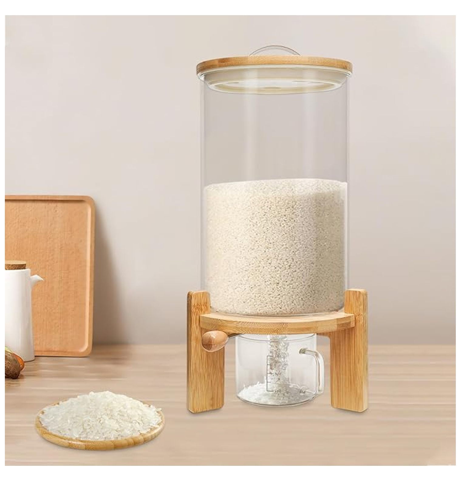 Rice Dispenser 7.5L Airtight Storage Glass Container with Sealed Lid ...