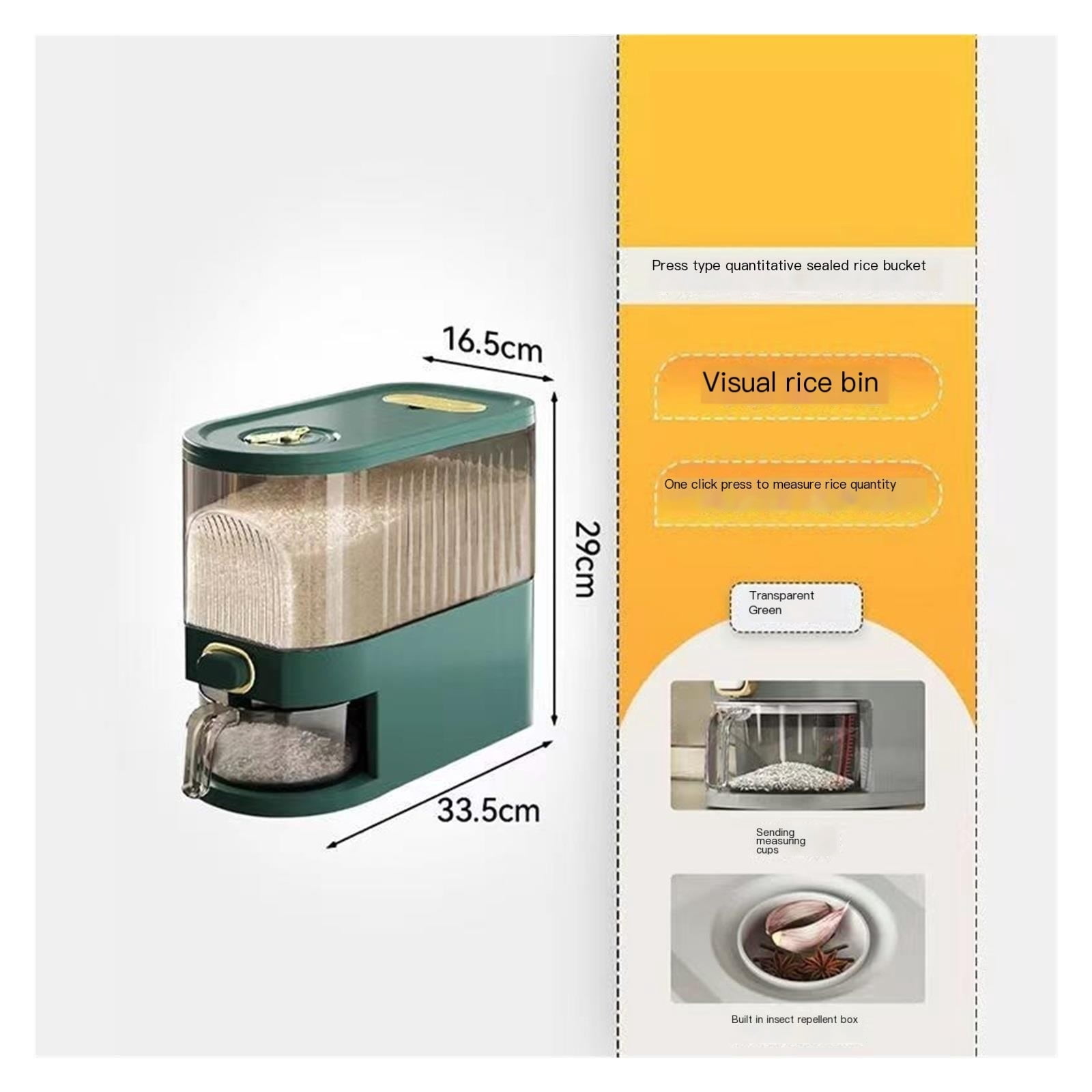 Rice Dispenser, Cereal Containers Storage Sealed Moisture Proof, Cereal ...