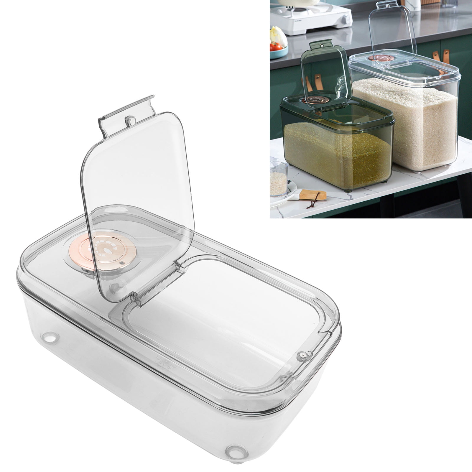 Rice Dispenser, Large Grain Container Storage with Lid Measuring ...