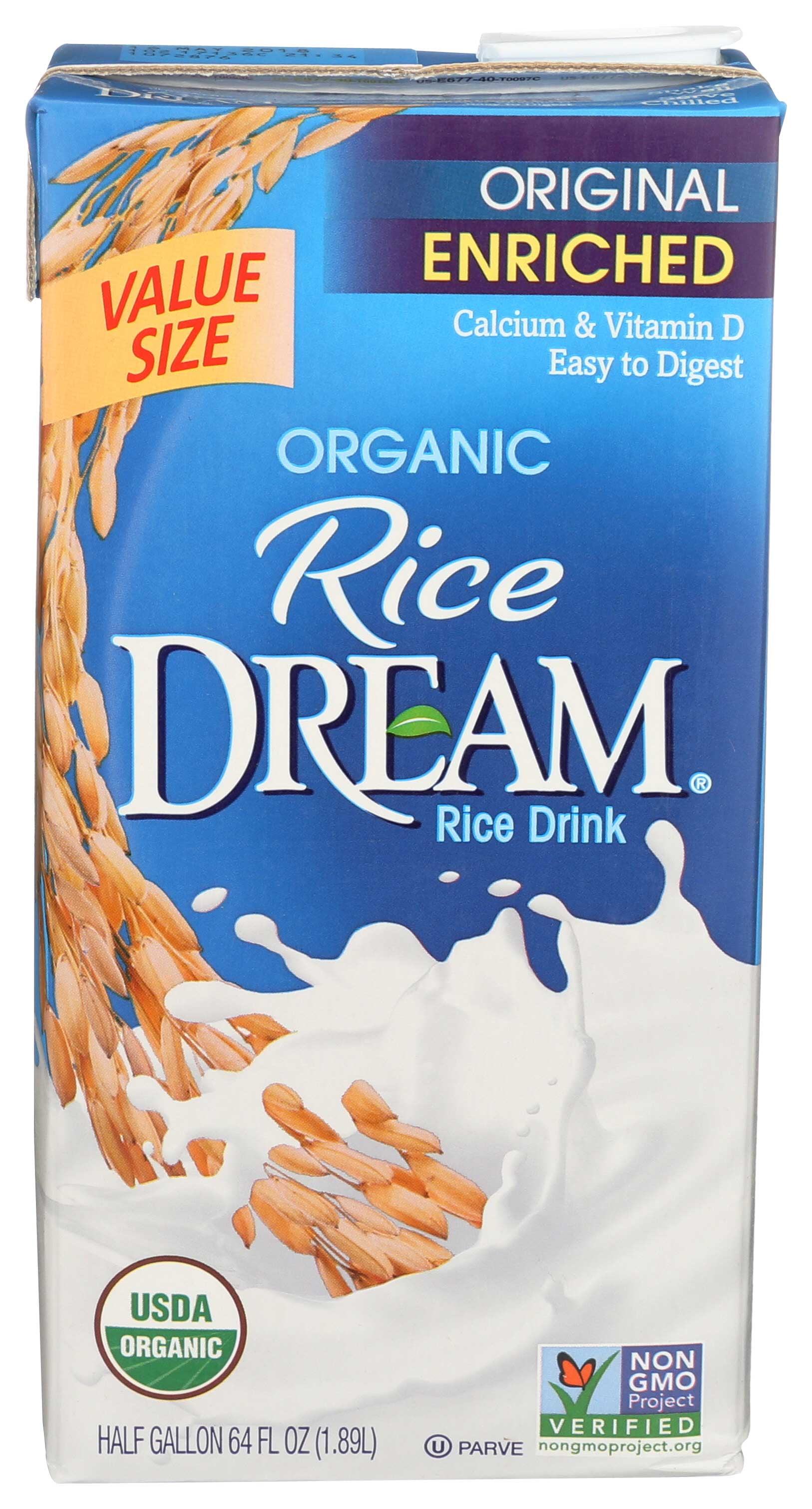 Rice Dream Organic Rice Drink, Enriched Original, 64 Oz (Pack of 8 ...