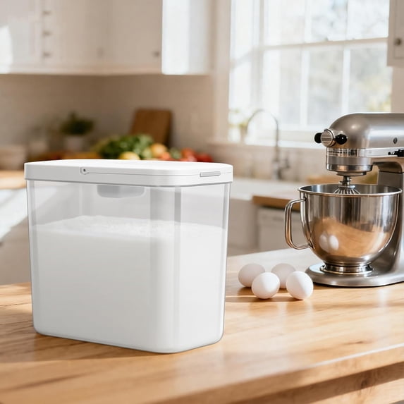 Rice Flour Storage Container - 12.7 Qt | 25 Lbs Crystal-Clear Plastic ...