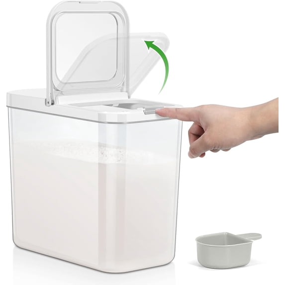 Rice Flour Storage Container - 12.7 Qt | 25 Lbs Crystal-Clear Plastic ...