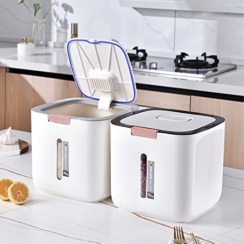 Rice and Grain Storage Container, 22.0lb Capacity PP Rice Dispenser ...