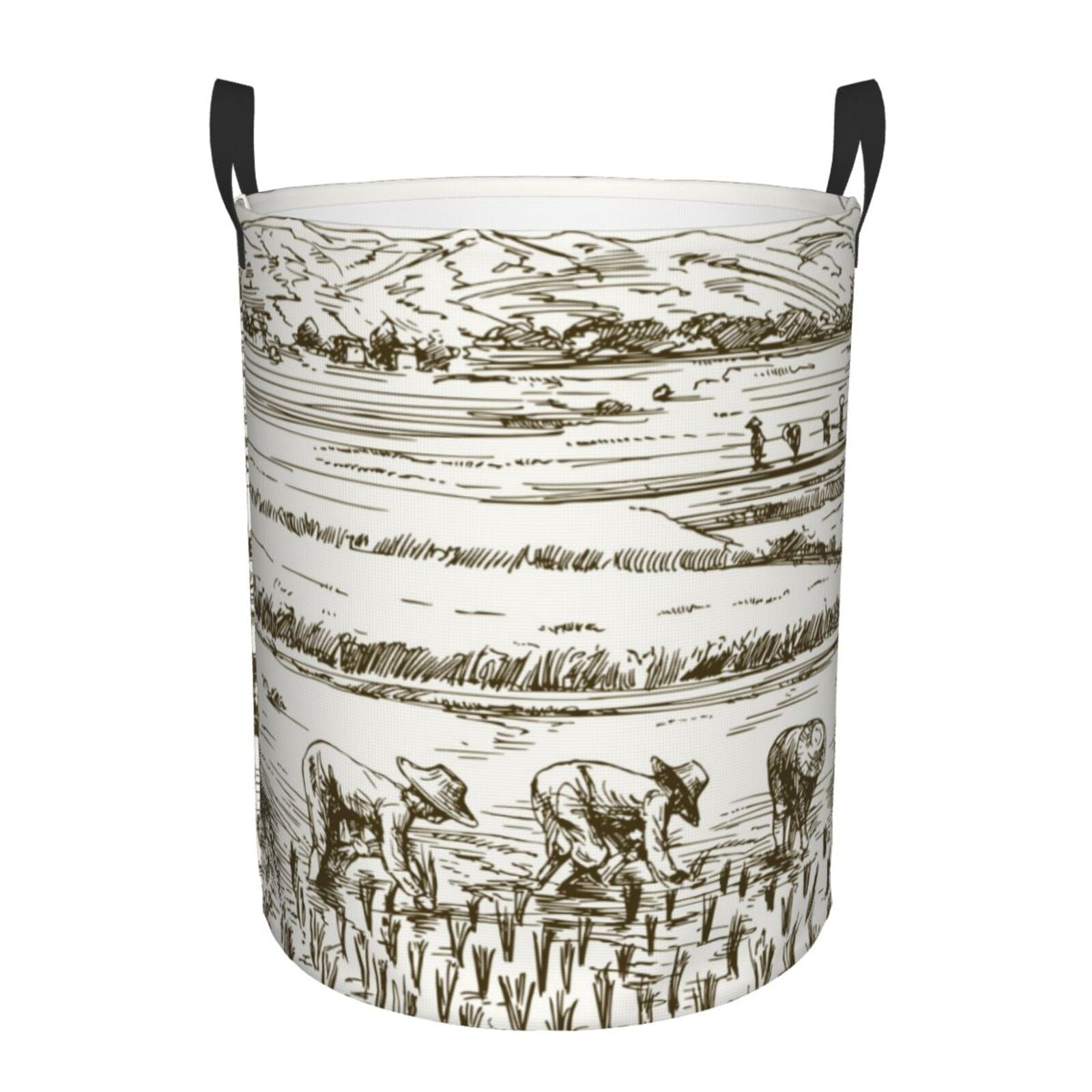 Rice Harvest Round Laundry Basket, Laundry Hamper with Handle ...