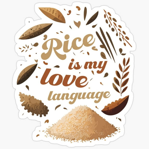 Rice Is My Love Language 2 Sticker Phone Decal Water Bottle Stickers ...