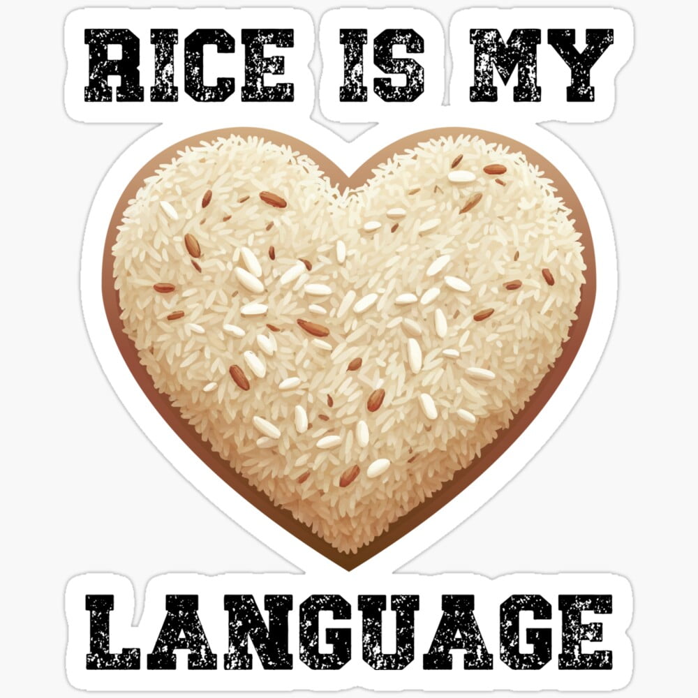 Rice Is My Love Language Sticker Phone Decal Water Bottle Stickers Car ...