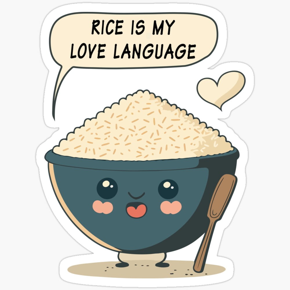 Rice Is My Love Language Sticker Phone Decal Water Bottle Stickers Car ...