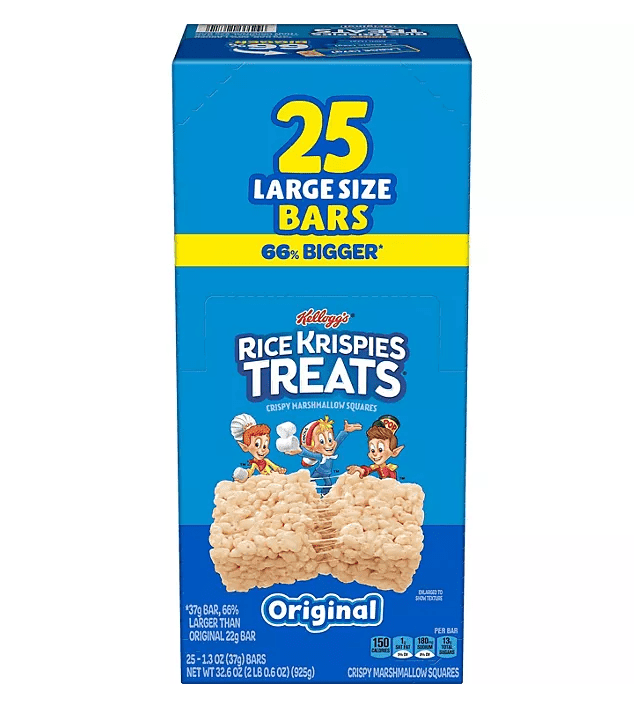 Kellogg's Rice Krispies Treats, Original, 25 ct, 1.3 oz - Walmart.com