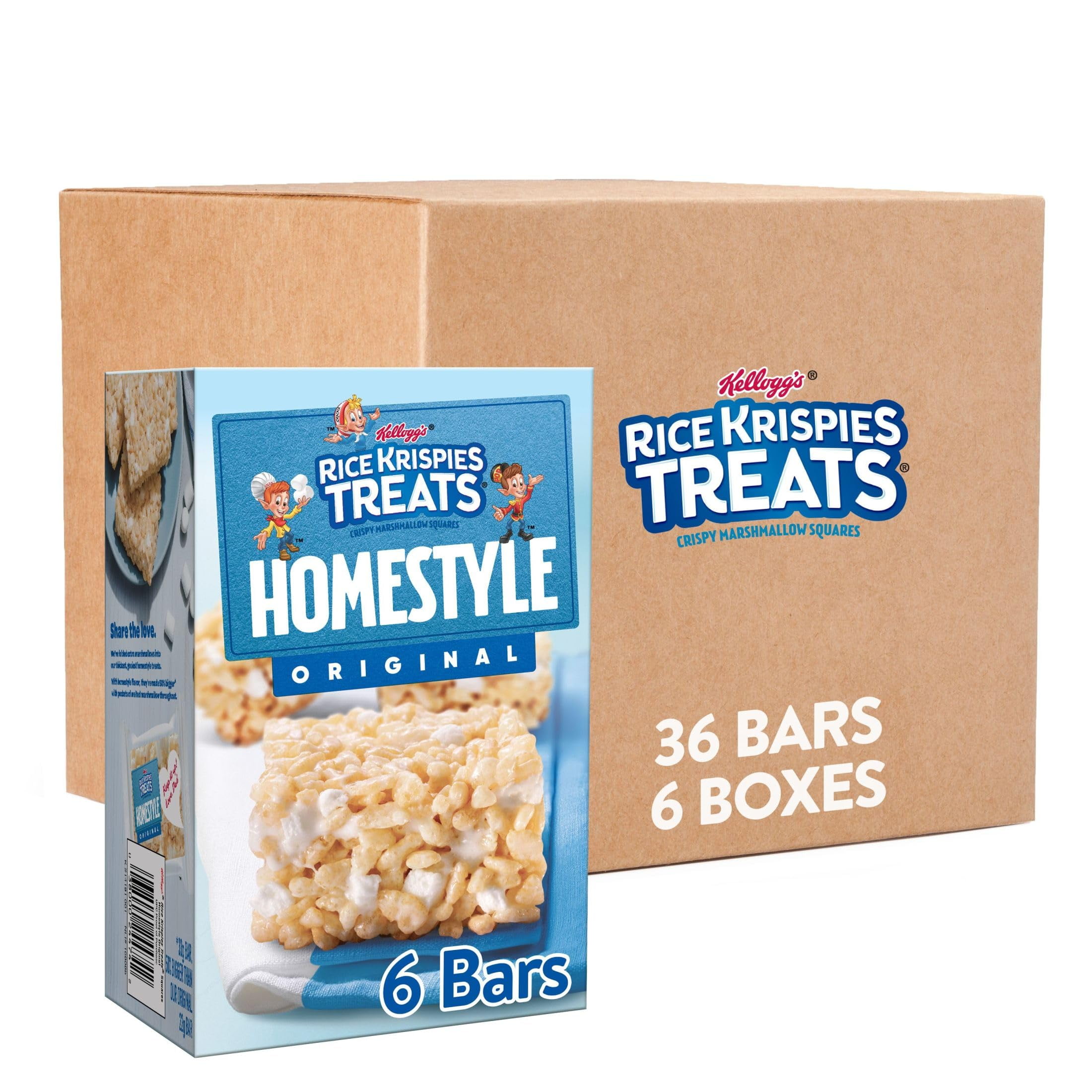 Rice Krispies Treats Homestyle AIF4 Marshmallow Snack Bars, Kids Snacks ...