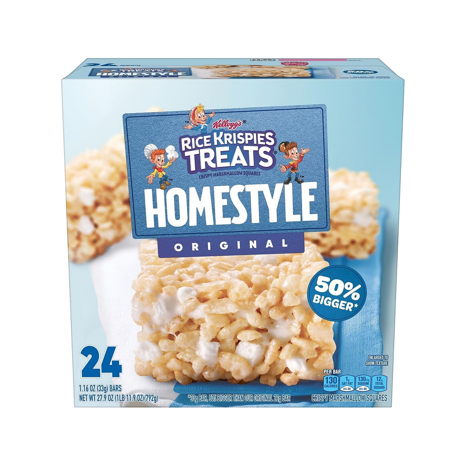 Rice Krispies Treats Homestyle MMF7 Marshmallow Snack Bars, Kids Snacks ...