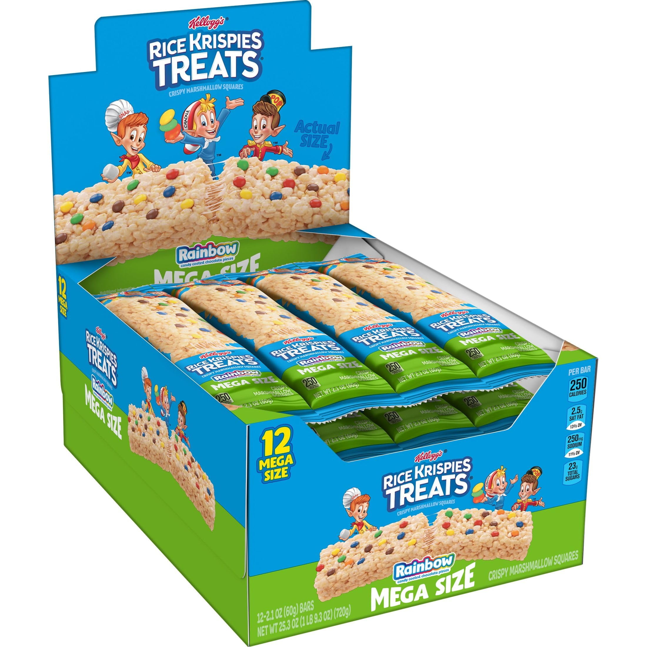 Rice Krispies Treats Mega TSF6 Bars Large Marshmallow Snack Bars, Kids ...