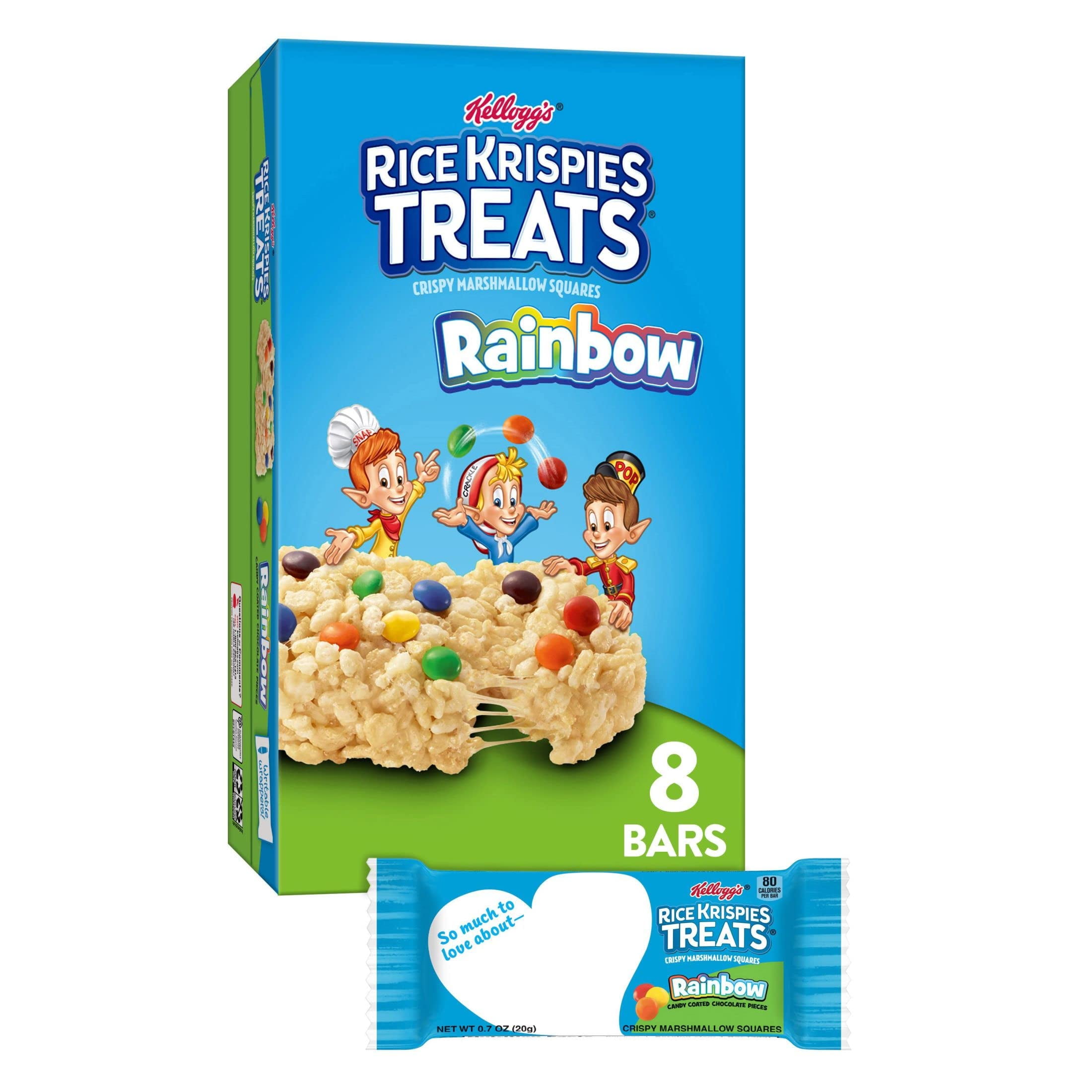 Rice Krispies Treats Snack Bars with Rainbow Pieces (Pack of 14 ...