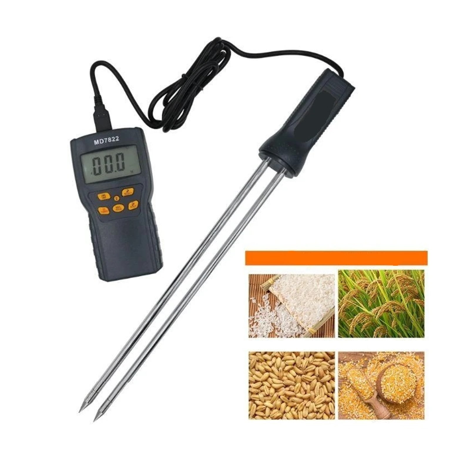 Rice Moisture Test Meter Digital Grain Meter Display Humidity Tester ...