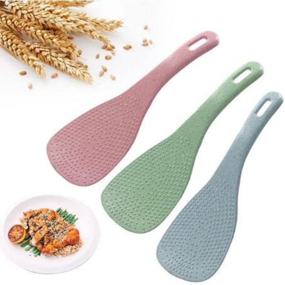 Rice Paddle,Wheat Straw Non-Sticky Rice Spatula,No Scratch Table Rice ...