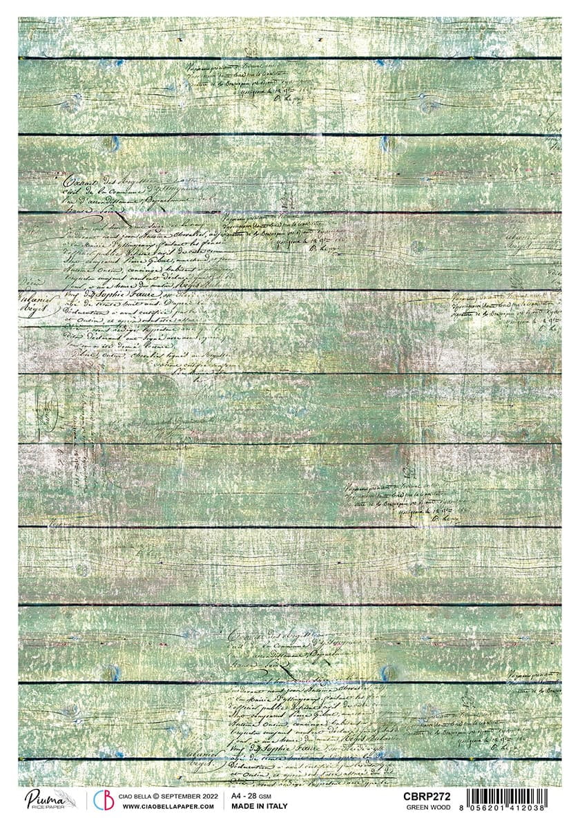 Rice Paper A4 Piuma Green wood - Walmart.com
