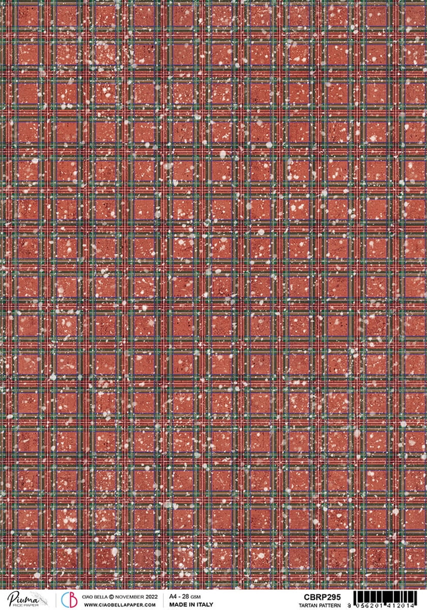 Rice Paper A4 Piuma Tartan Pattern - 5 Sheets - Walmart.com