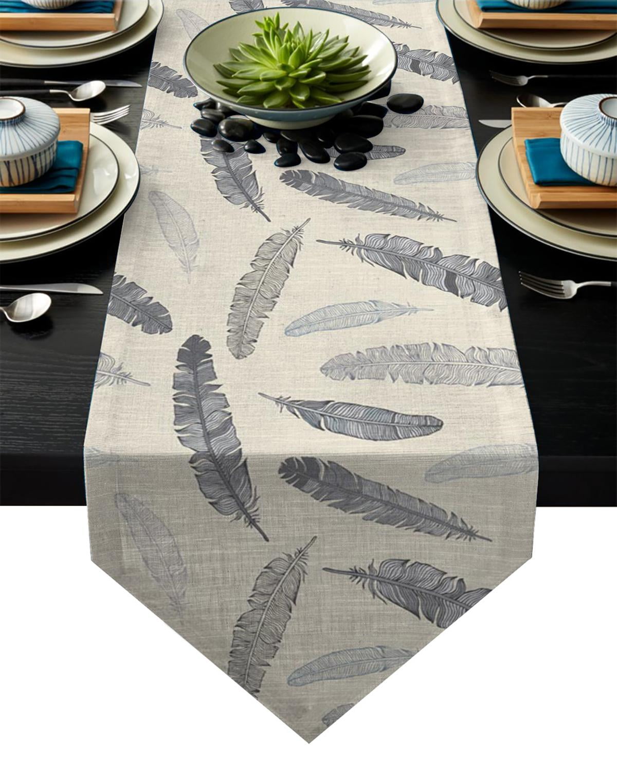 Rice Paper Ink Butterfly Table Runner rations for Home Table rarion ...