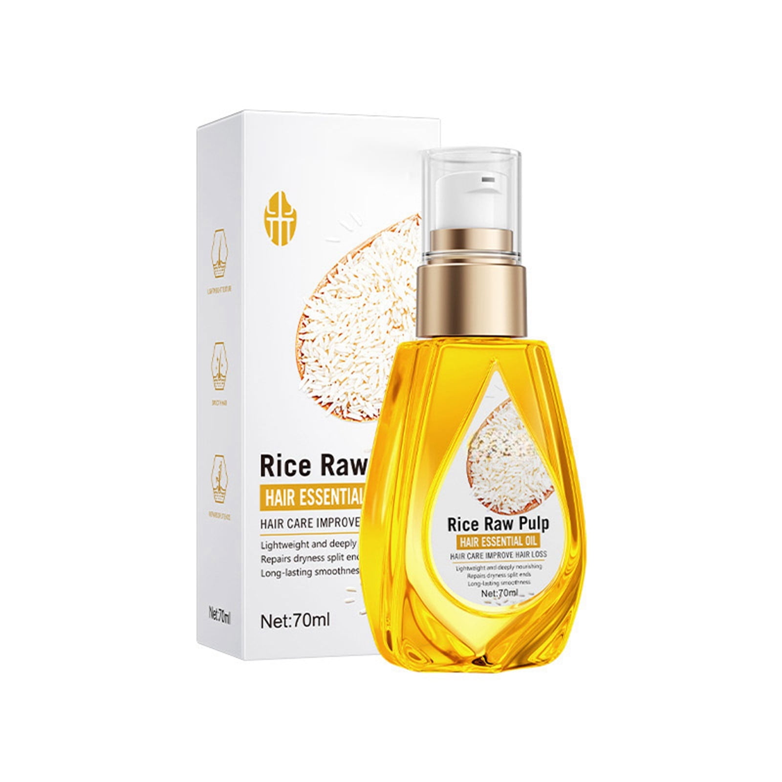 Rice Pulp Hair Oil - 70Ml, Frizz Control, Moisturizing, Shine, Natural ...