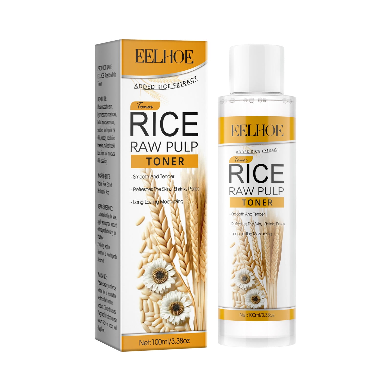 Rice Pulp Toner Moisturizing Firming Brightening Skin Pore Minimizing ...