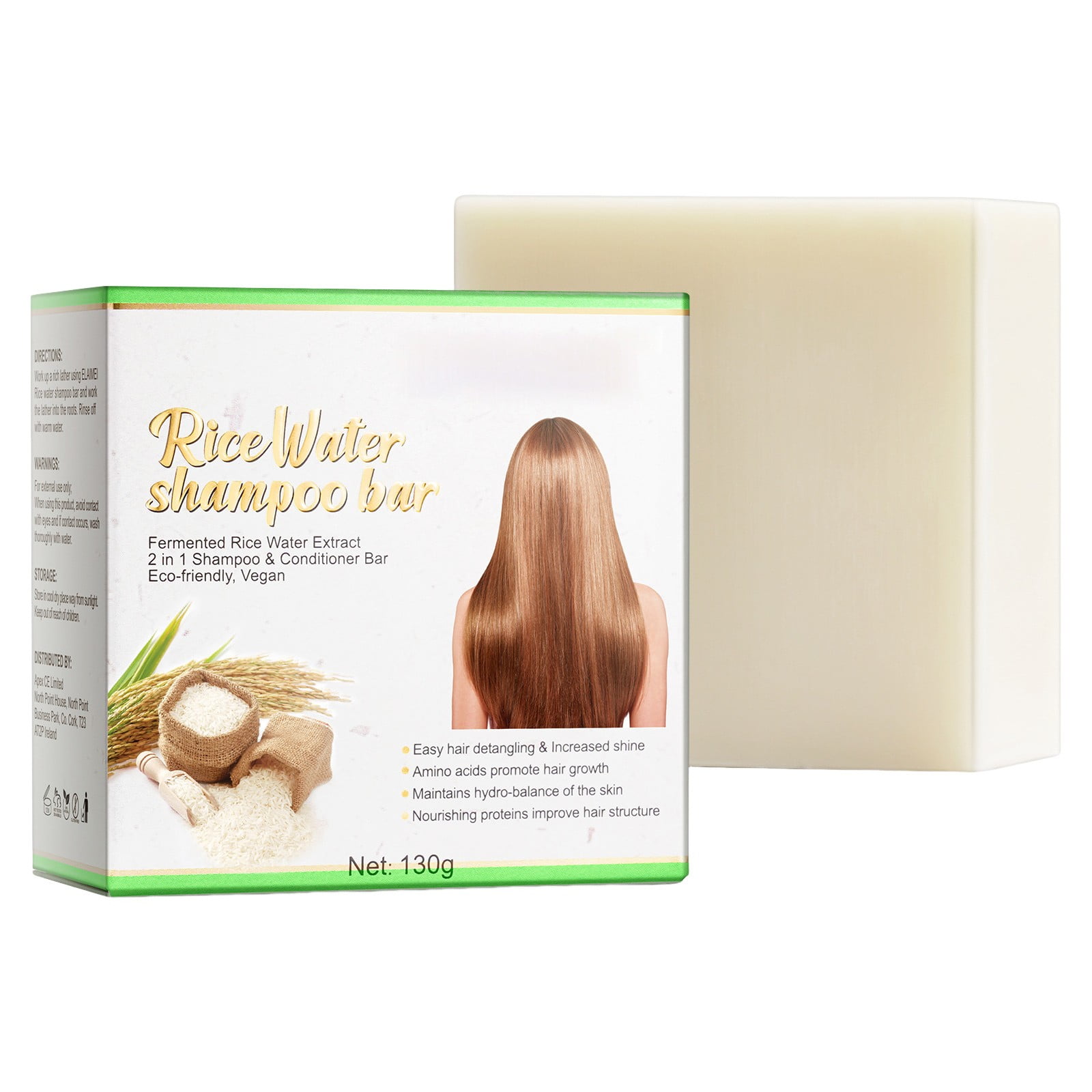 Rice Shampoo Bar Nourishing Scalp Care Split Ends Gentle Cleansing 130g ...