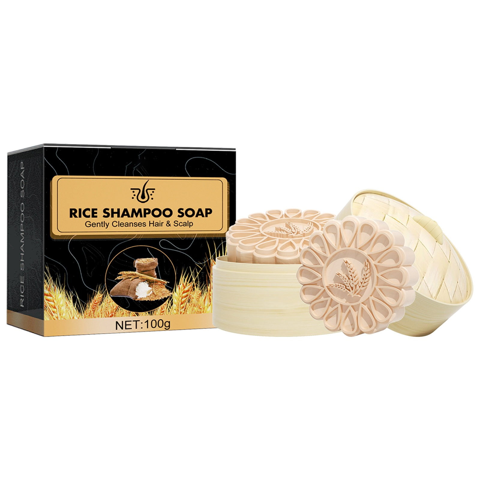 Rice Shampoo Soap Moisturizes Scalp Cleanses Hair Damaged Hair ...
