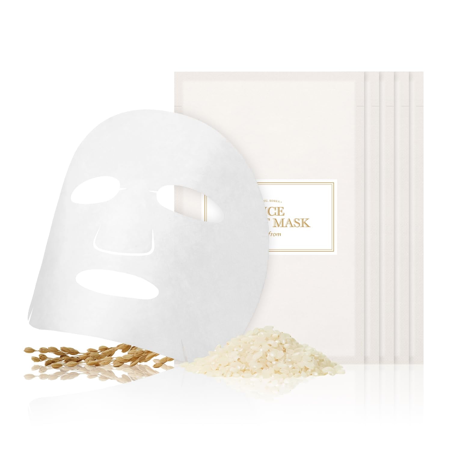I'm from Rice Sheet MZF22 Mask Pack of 5, Korean Rice Face Mask, Creamy ...
