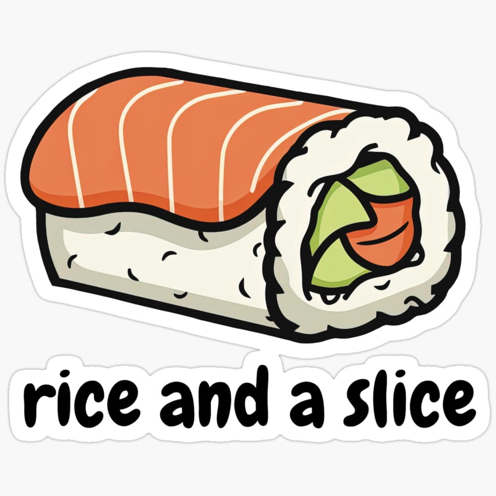 Rice And A Slice Nigiri Sushi Stickerphone Decal Water Bottle Stickers ...