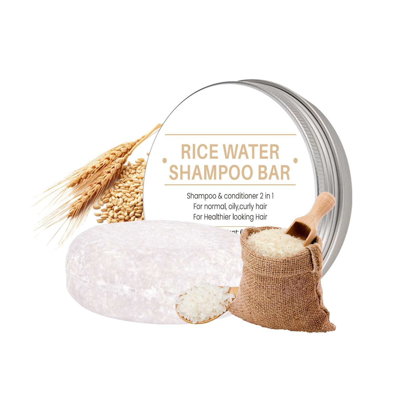 Rice Soap for Hair & Skin - Moisturizing Rice Extract Shampoo Bar with ...