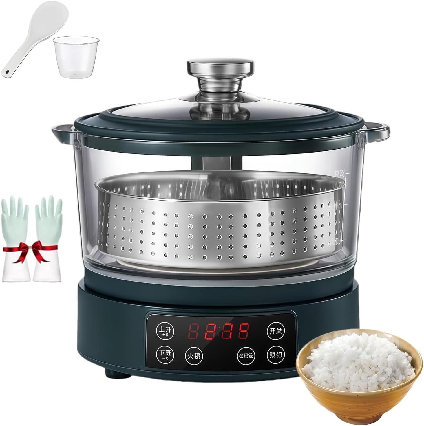 Rice Soup Separation Electric Cooker, 3L Low Carb Rice Cooker with ...