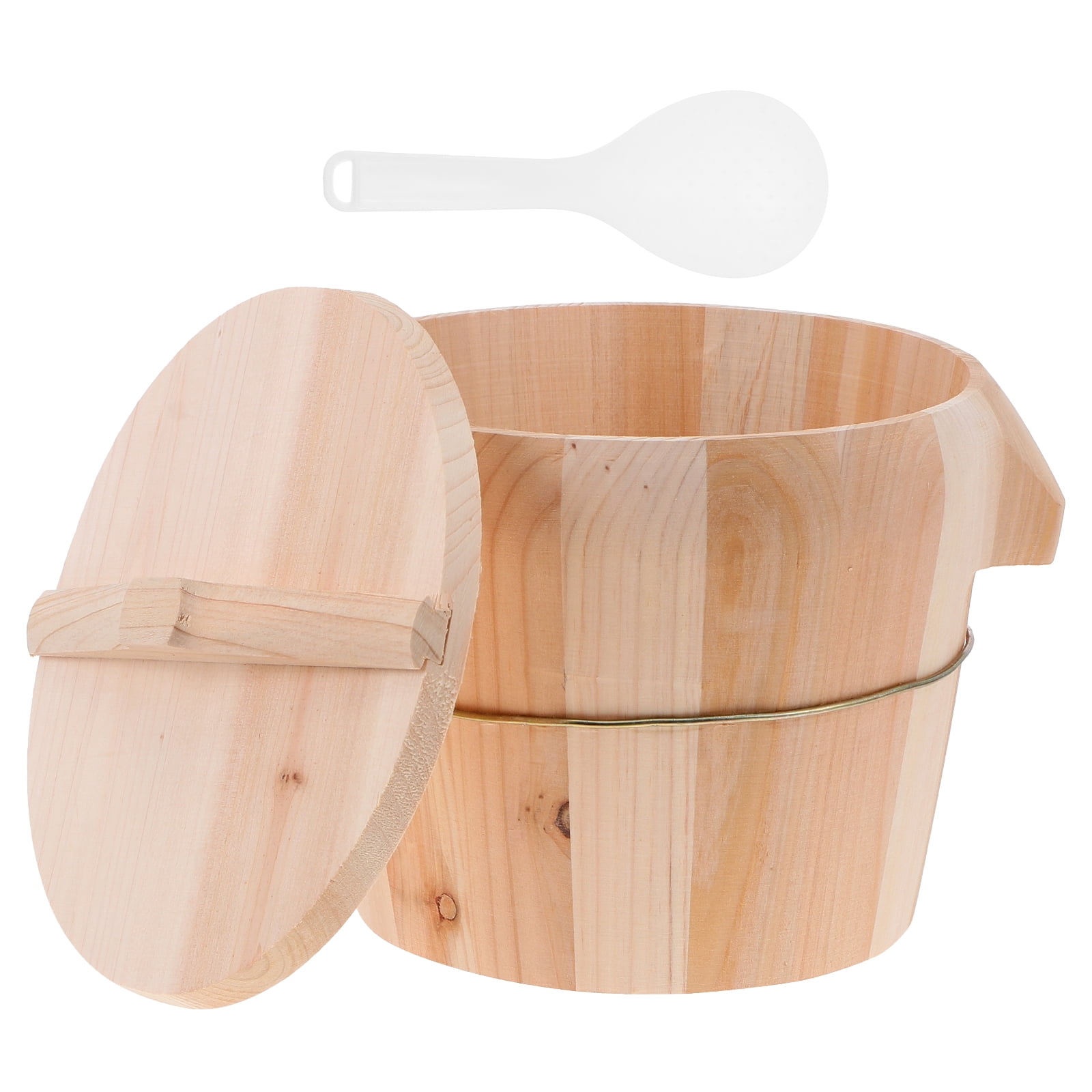 Raindrops Natural Wooden Rice Steamer Bucket for Kitchen Use Beige ...