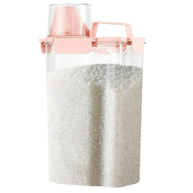 Rice Storage Bin Cereal Containers Dispenser with BPA Free Plastic ...