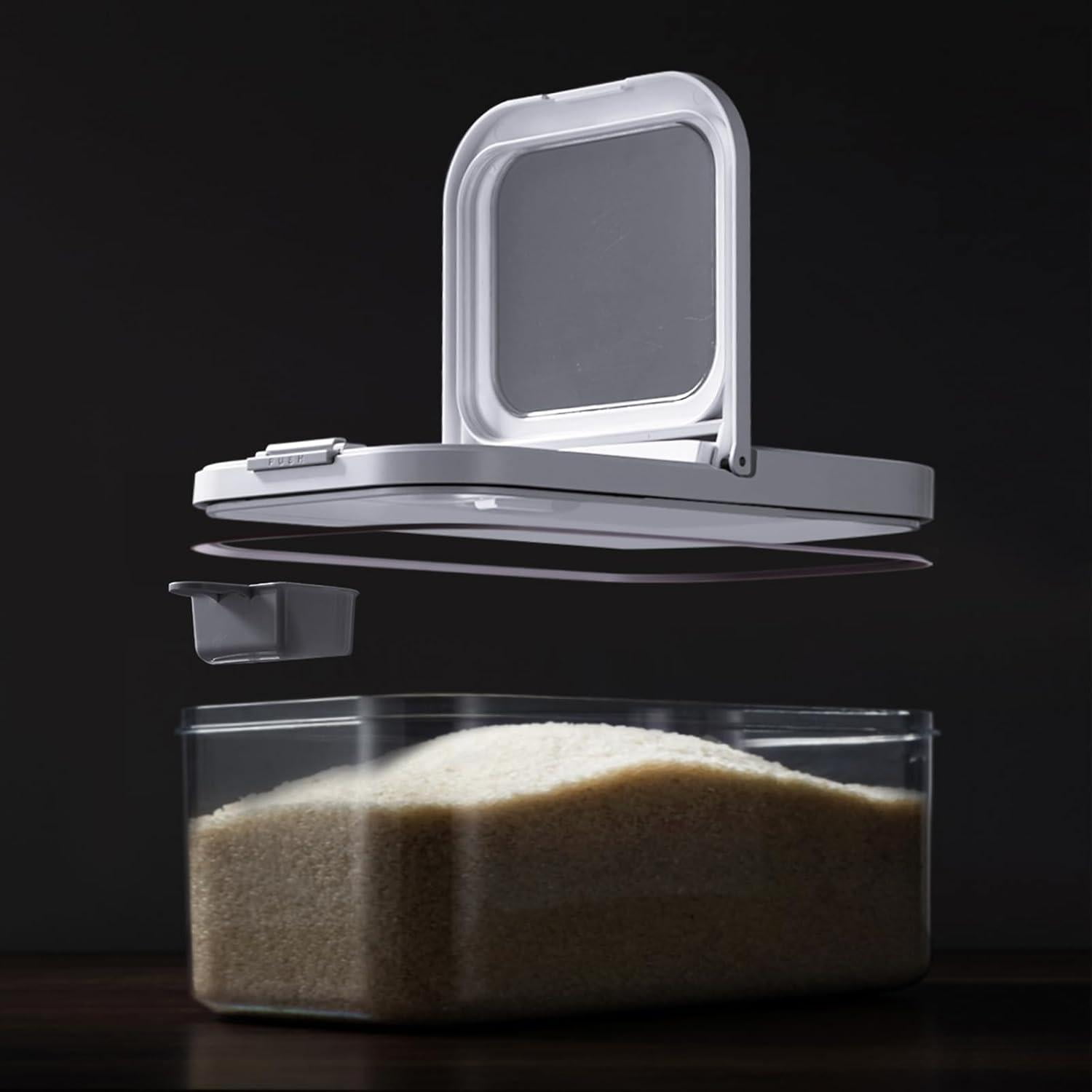 Rice Storage Container -10Lbs/1.3Gal/6KG Rice Container Airtight Grain ...