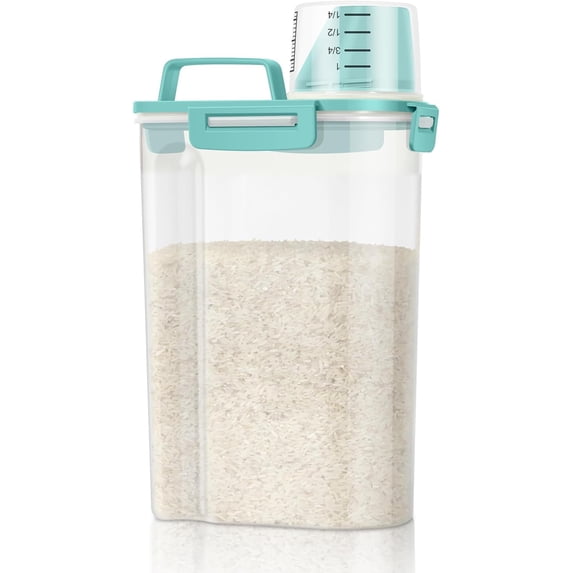 Rice Storage Container 3 to 5 Lbs - Small Pet Container Dispenser with ...