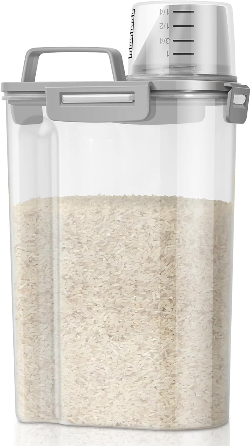 Rice Storage Container 3 to 5 Lbs - Small Pet Dog Cat Food Container ...