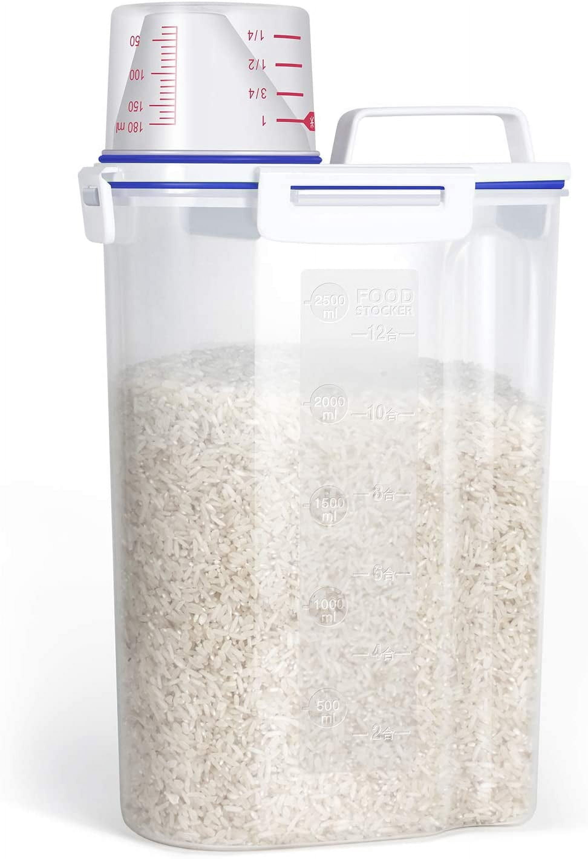 Rice Storage Container - 5 Lbs Flour Container Cereal Dispenser with ...