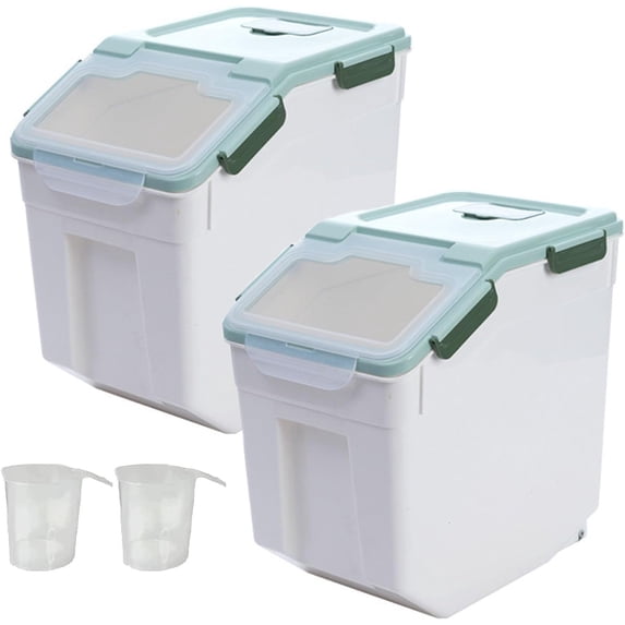 Rice Storage Container 50LB, Airtight Flour Storage Containers, Plastic ...