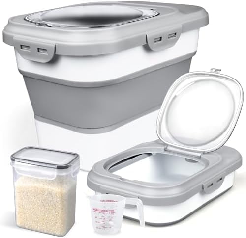 Rice Storage Container, Collapsible Airtight Food Storage Containers 6 ...