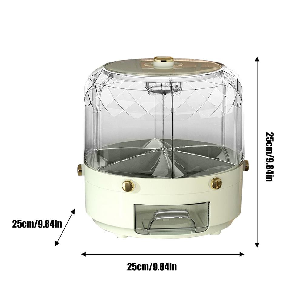 Rice Storage Container Large Round Bean Container 360 Rotating Candy ...
