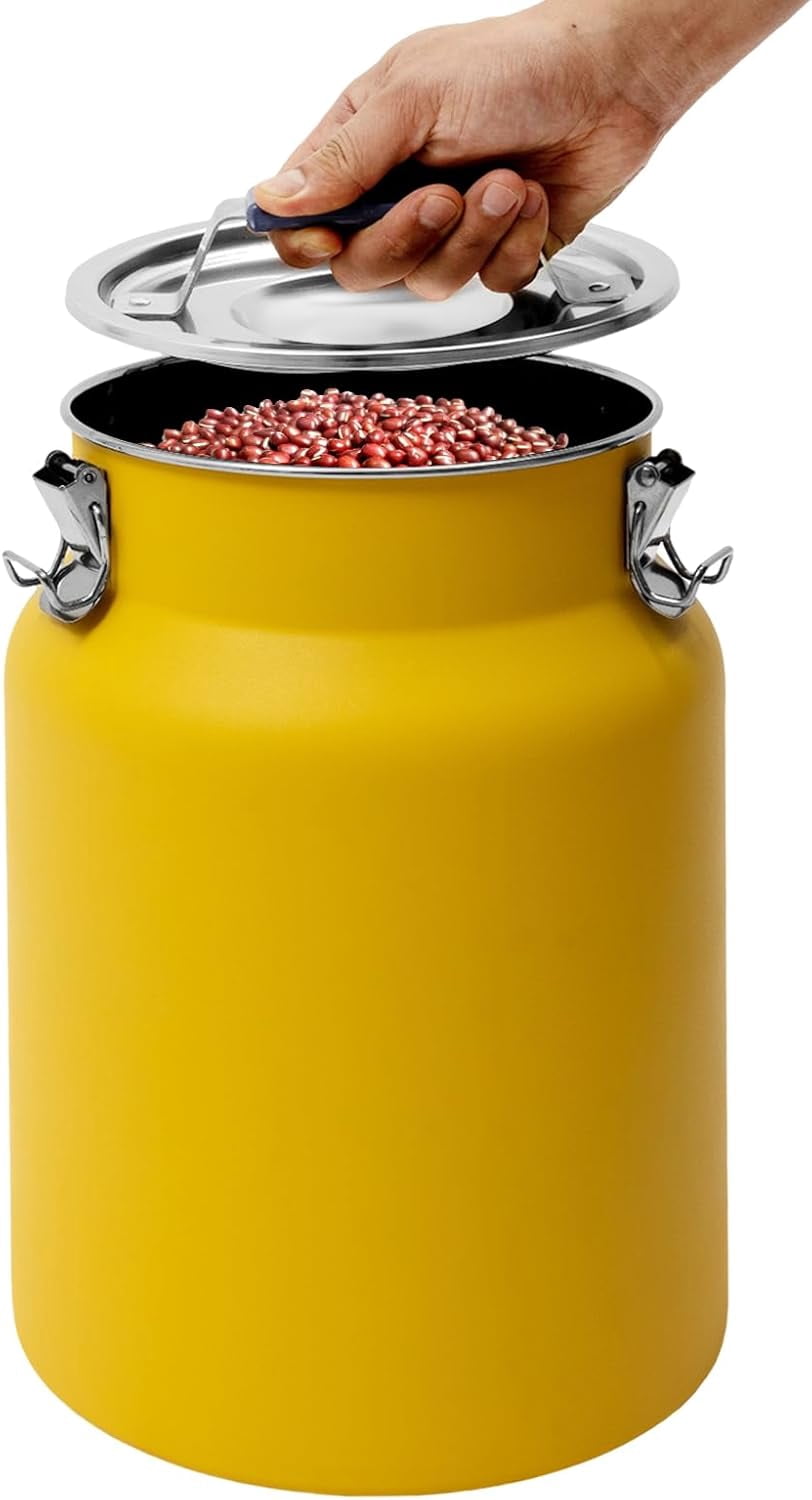 Rice Storage Container, Stainless Steel Airtight Canister 3.2Gal ...