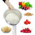 Rice Strainer and Colander Bowl With Side Drainer,Metal Rice Washer 18/ ...