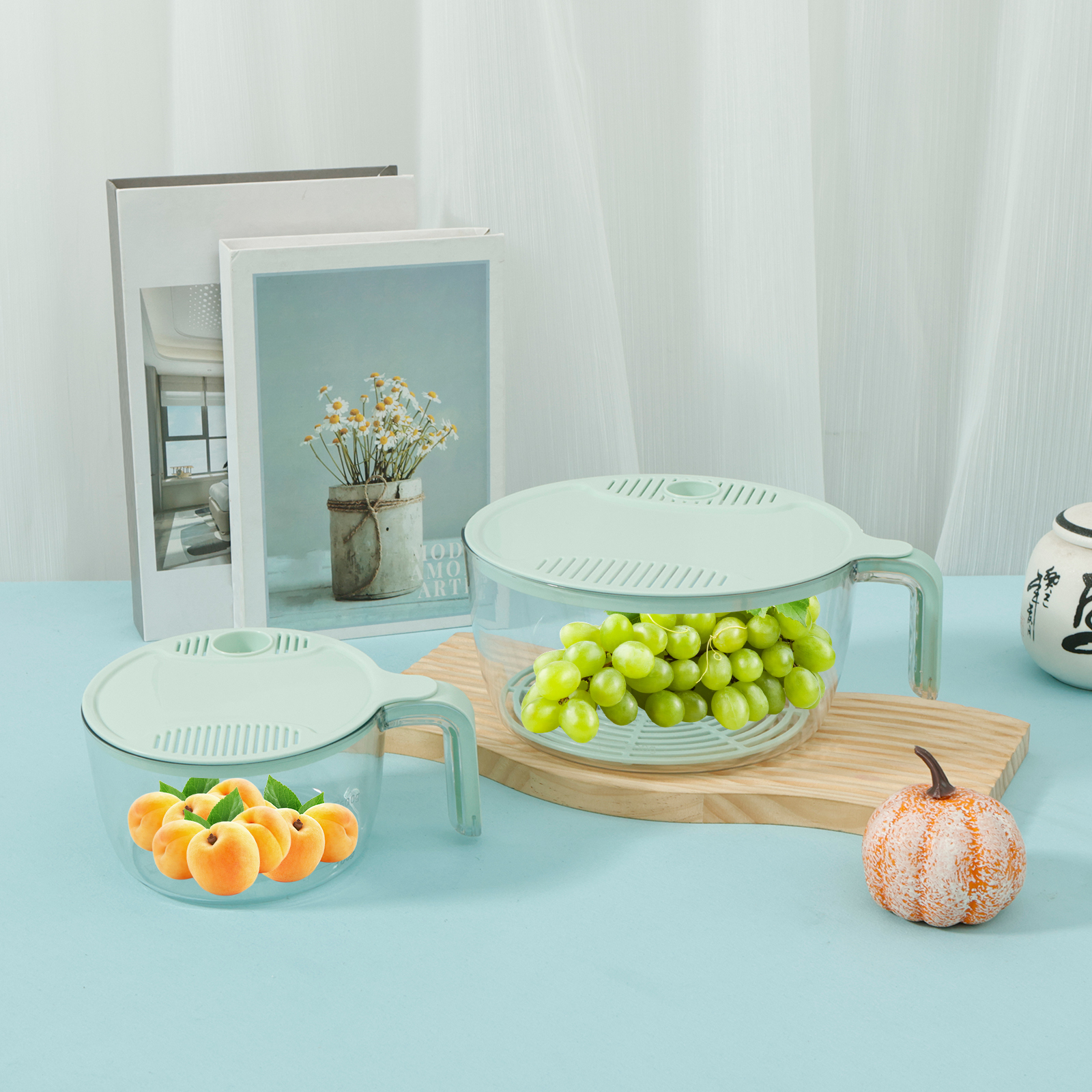 Rice Strainer,Rice Washer with Cover Large Capacity and Durable Rice ...