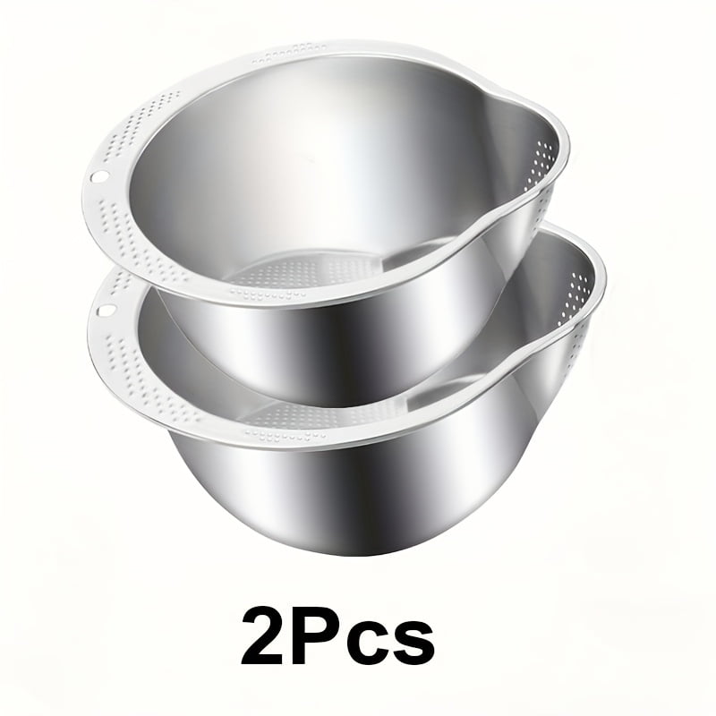 Rice Washer Strainer Bowl Stainless Steel 304 Rice Washing Bowl Rice ...
