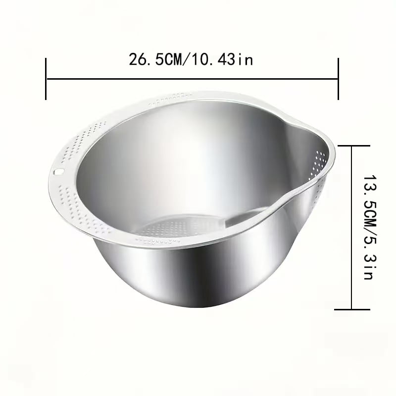 Rice Washer Strainer Bowl Stainless Steel 304 Rice Washing Bowl Rice ...